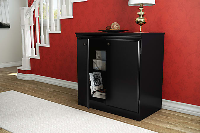 South Shore Furniture Morgan Storage Cabinet 2 Shelf Black - Office Depot