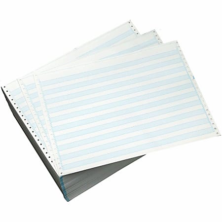 Domtar Continuous Form Paper Unperforated 14 78 x 11 20 Lb 12 Blue Bar ...