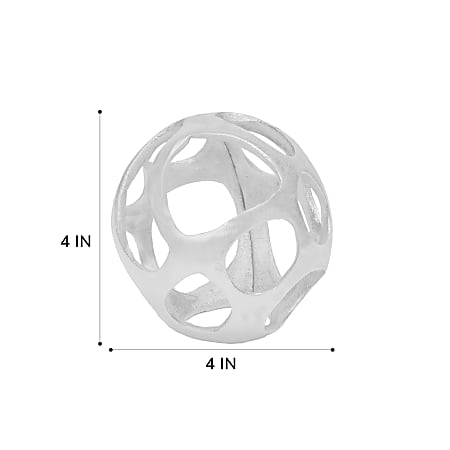 Anji Mountain Decorative Cast Silver Sphere 4 H x 4 W x 4 D Silver ...