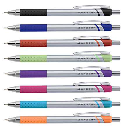 Office Depot Brand Advanced Ink Retractable Ballpoint Pens Needle Point ...