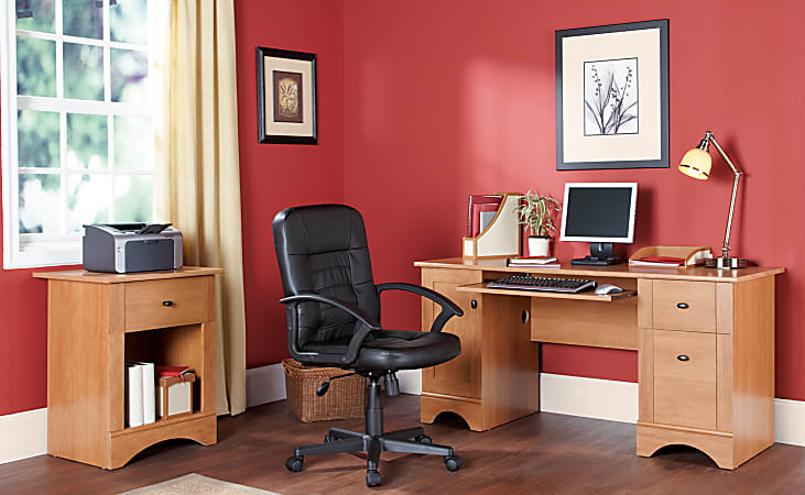 Realspace Dawson 60 Computer Desk Canyon Maple - Office Depot