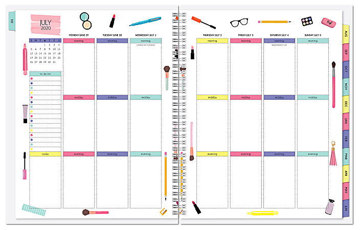 Office Depot Brand WeeklyMonthly Academic Planner 8 12 x 11 Makeup July ...