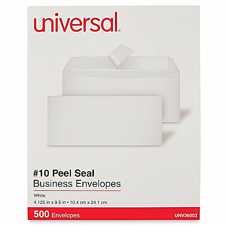 Universal 10 Business Envelopes 24 Lb Square Flap Pull Seal White ...