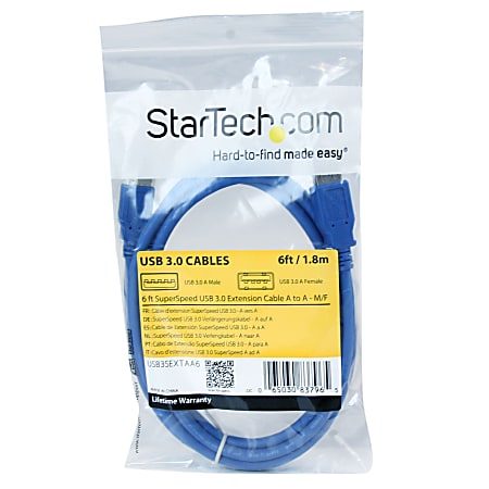 StarTech.com 6 ft SuperSpeed USB 3.0 5Gbps Extension Cable A to A MF Extend your USB 3.0 ...