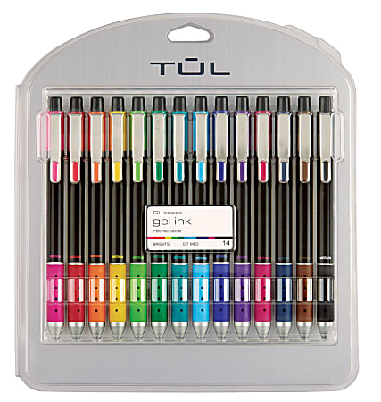 TUL Limited Edition Brights Retractable Gel Pens Medium Point 0.7 mm ...