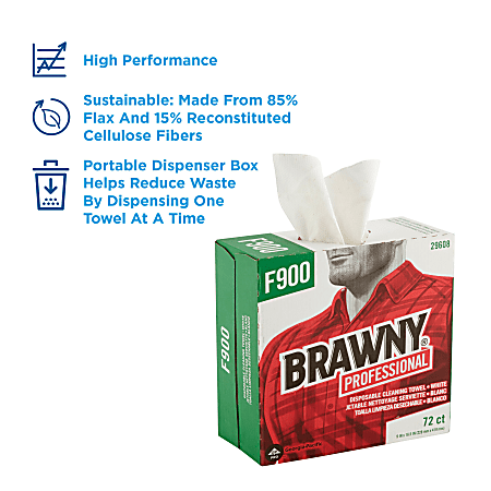 Brawny Professional by GP PRO FLAX 900 Heavy Duty 1 Ply Wipers 9 x 16 ...