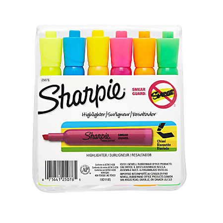 Sharpie Accent Highlighters Assorted Colors Pack Of 6 - Office Depot