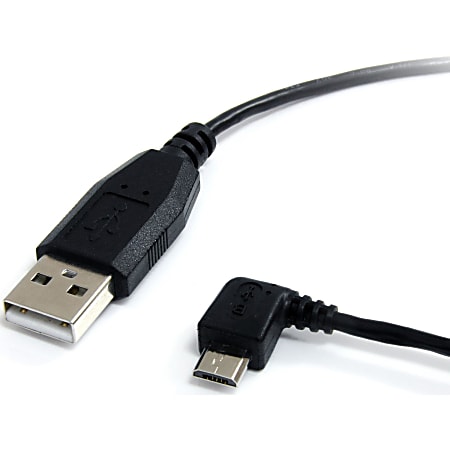 StarTech.com 6 ft Micro USB Cable A to Left Angle Micro B Charge and ...