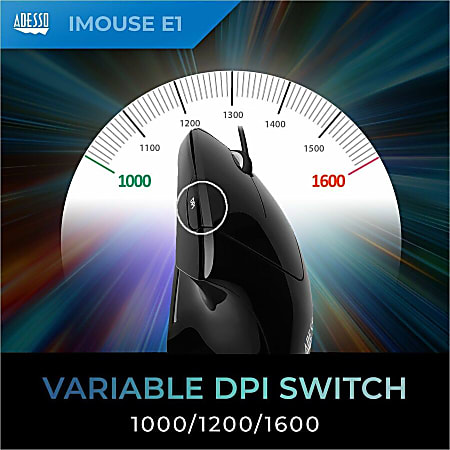 Adesso iMouse E1 USB Illuminated Vertical Ergonomic Optical Mouse ...