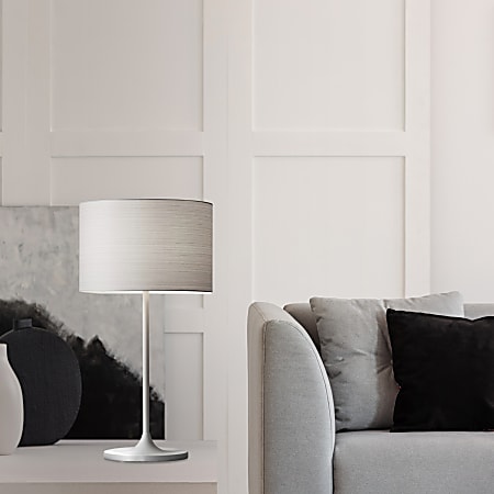 Adesso Oslo Table Lamp 22 12 H White ShadeWhite Base - Office Depot