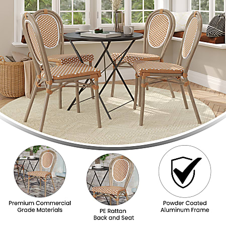 Flash Furniture 4 Pack Lourdes IndoorOutdoor Commercial Thonet Bistro ...