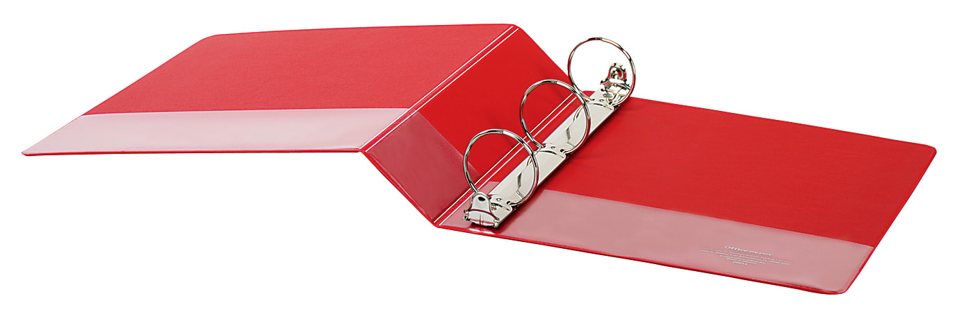 Office Depot Brand Nonstick 3 Ring Binder 2 Round Rings Red - Office Depot