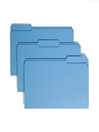 Smead Color File Folders Letter Size 13 Cut Blue Box Of 100 12043 ...