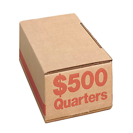 PM Company Coin Boxes Quarters 500.00 Bundle Of 50 - Office Depot