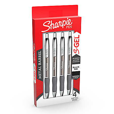 Sharpie S Gel Metal Barrel Gel Pens Medium Point 0.7 mm Gunmetal ...