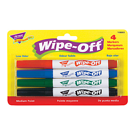 TREND Wipe Off Markers 4 Markers Per Pack Set Of 3 Packs Medium Point ...