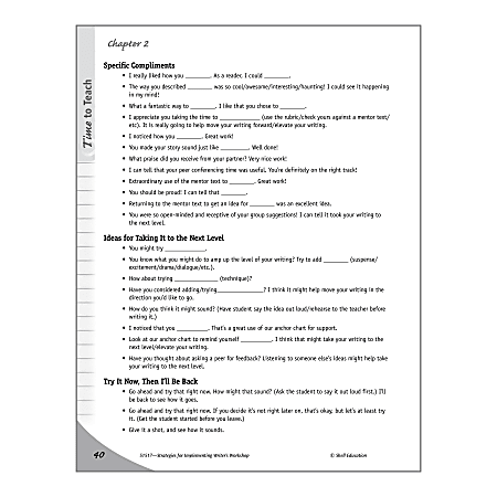 Shell Education Strategies For Implementing Writers Workshop Grades K 8 ...