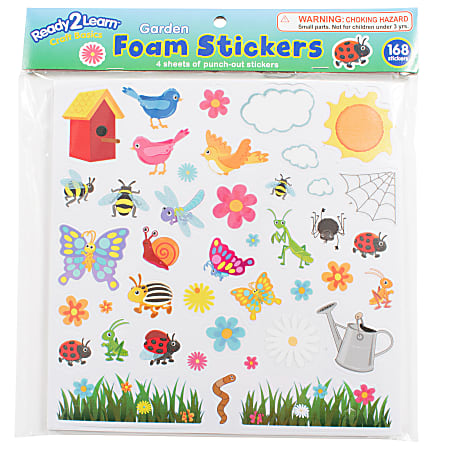 Ready 2 Learn Foam Stickers Garden 168 Stickers Per Pack Set Of 3 Packs ...