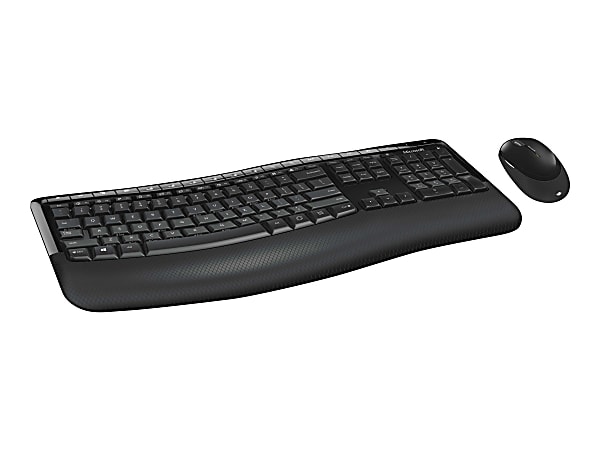 Microsoft 5050 Wireless Keyboard Mouse ContouredCurved Compact Keyboard ...