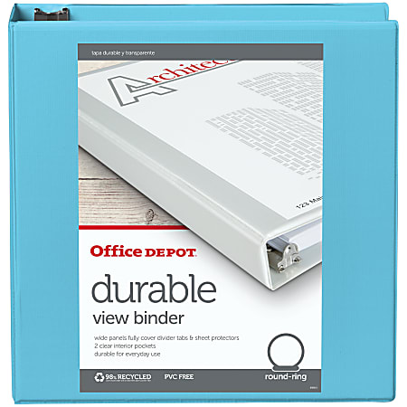 Office Depot Brand 3 Ring Durable View Binder 2 Round Rings Jeweler ...