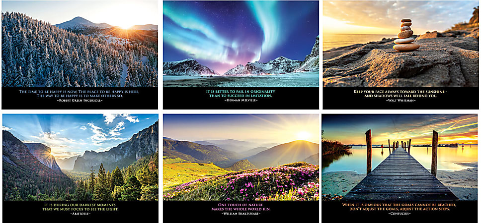 Custom Full Color 13 Month Spiral Wall Calendar Inspiration Scenes ...