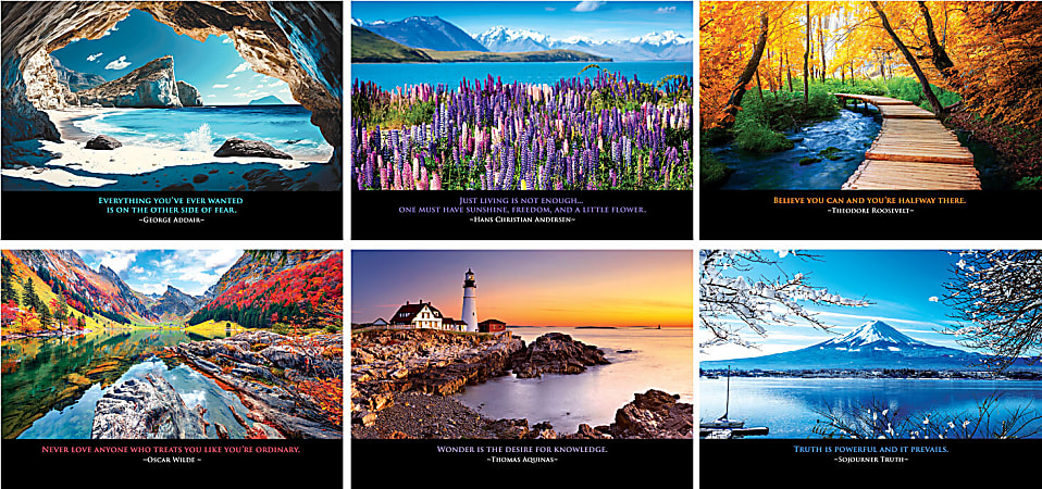 Custom Full Color 13 Month Spiral Wall Calendar Inspiration Scenes ...