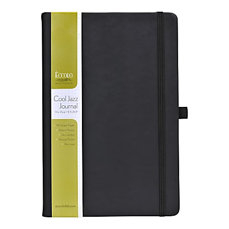 Eccolo Cool Jazz Journal 5 12 x 8 Graph 192 Pages Black - Office Depot