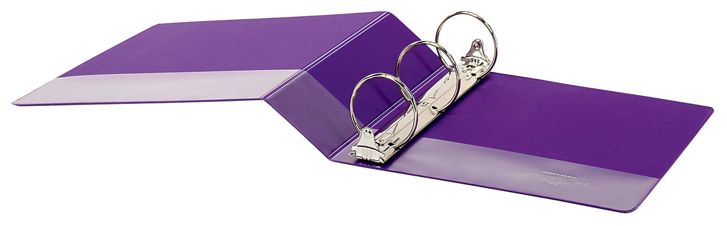 Office Depot Brand Durable View 3 Ring Binder 3 Round Rings Purple ...