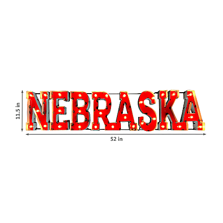 Imperial NCAA Lighted Metal Sign, University of Nebraska