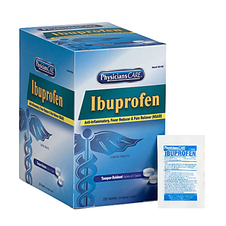 PhysiciansCare Ibuprofen Single Dose Packets 2 Tablets Per Box Box of ...