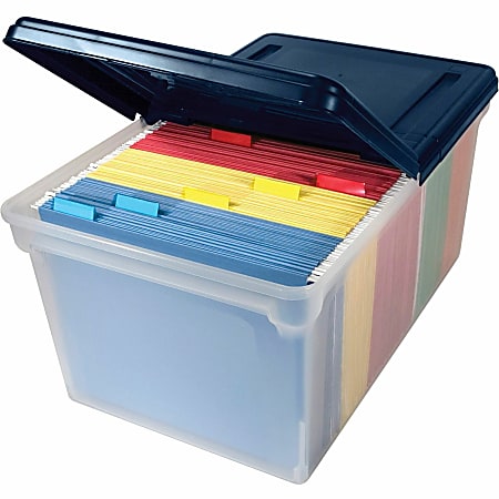 Advantus Extra Capacity Storage File Tote With Lid Letter Size 10 1316 ...