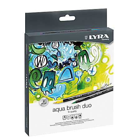 Lyra Aqua Brush Duo Art Markers BroadBrush Tip Assorted Colors Pack Of ...