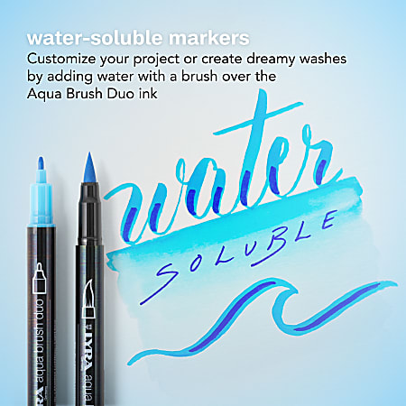 Lyra Aqua Brush Duo Art Markers BroadBrush Tip Assorted Colors Pack Of ...