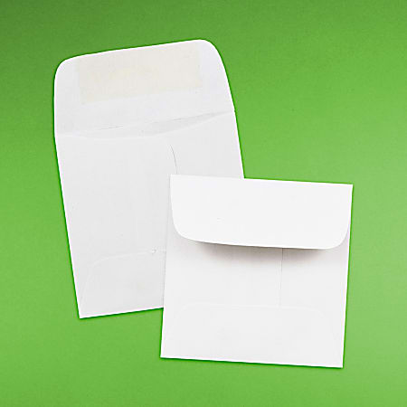 JAM Paper Square Mini Envelopes 2 38 x 2 38 Gummed Seal White Pack Of ...