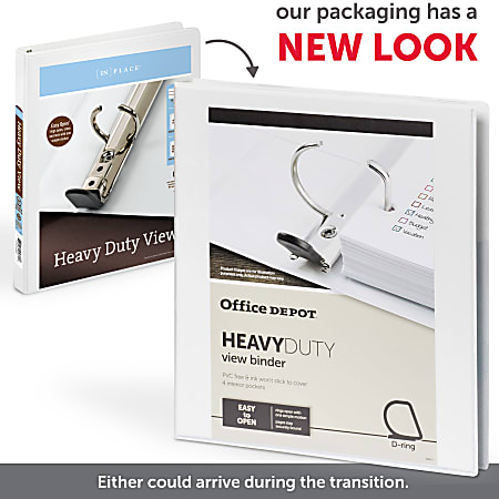 Office Depot Brand Heavy Duty View 3 Ring Binder 1 12 D Rings 49percent ...