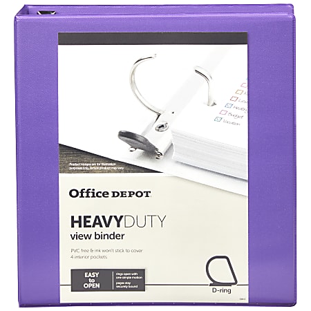 Office Depot Heavy Duty View 3 Ring Binder 1 12 D Rings 49percent ...