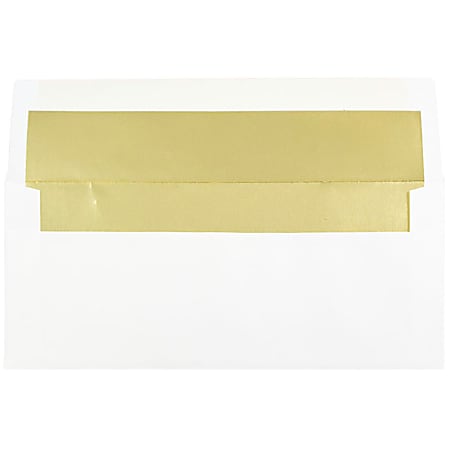 JAM Paper Booklet Envelopes 10 Gummed Seal GoldWhite Pack Of 25 - ODP ...