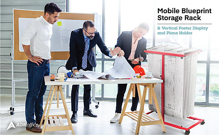 Alpine AdirOffice Blueprint Vertical Plan Center 32 12 H x 27 12 W x 15 ...