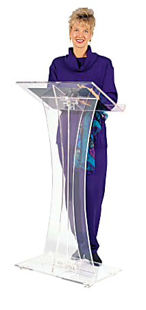 Oklahoma Sound Acrylic Curved Lectern Clear - Office Depot