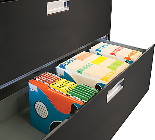 BOXA Hopper Storage Bin With Handle 12 x 9 12 x 9 BlueBlackWhite Pack ...