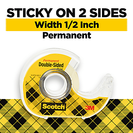 Scotch Double Sided Tape with Dispenser Photo Safe 12 in. x 400 in. 4 ...