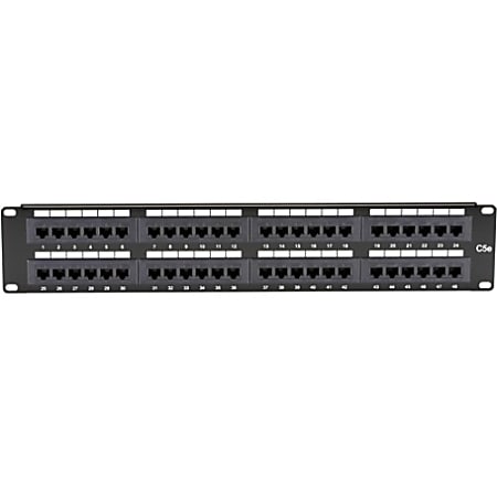 Black Box CAT5e Patch Panel Punchdown 2U Unshielded 48 Port 48 x RJ 45 ...