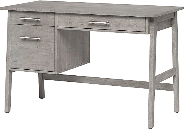 Whalen Marilla 48 W Wood Pedestal Computer Desk Driftwood Gray Office Depot