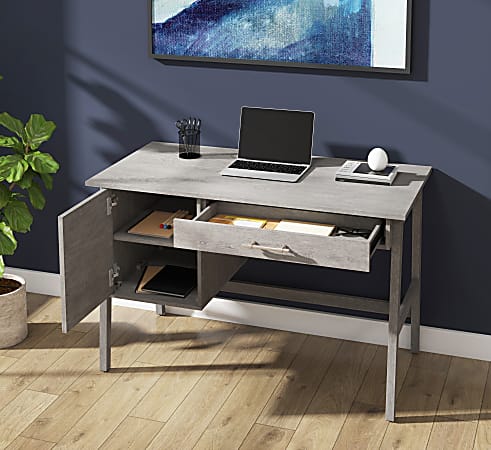 Whalen® Marilla 48"W Wood Pedestal Computer Desk, Driftwood Gray