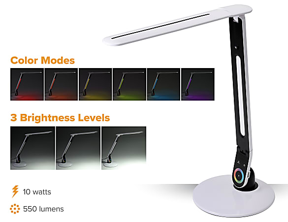 Bostitch Color Changing LED Desk Lamp 18 18 H Off White - Office Depot