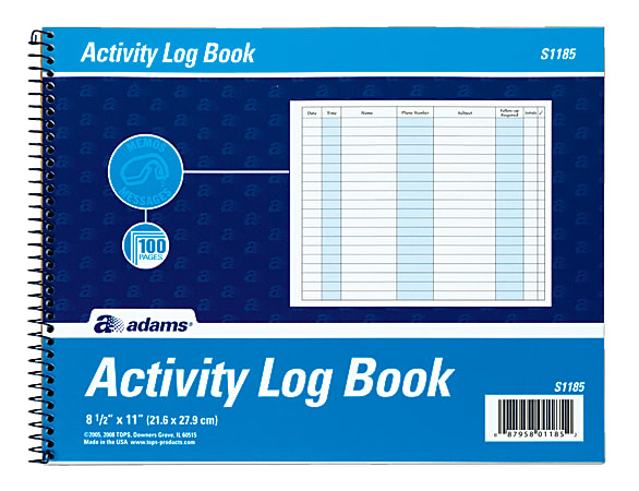 Adams Activity Log Book 8 12 x 11 Books Of 50 Pages - Office Depot