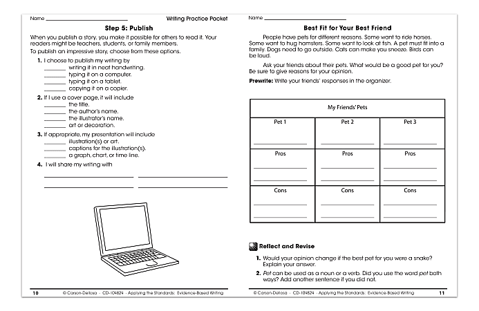 Carson Dellosa Evidence Based Writing Workbook Grade 1 - Office Depot