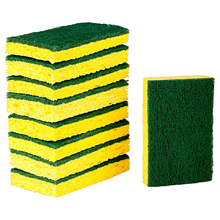 Scotch Brite Heavy Duty Scrub Sponges GreenYellow Pack Of 9 - Office Depot