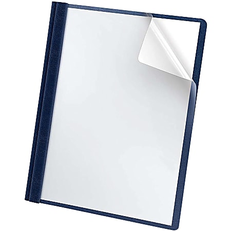 Oxford Premium Clear Front Report Covers 8 12 x 11 Dark Blue Pack Of 25 ...