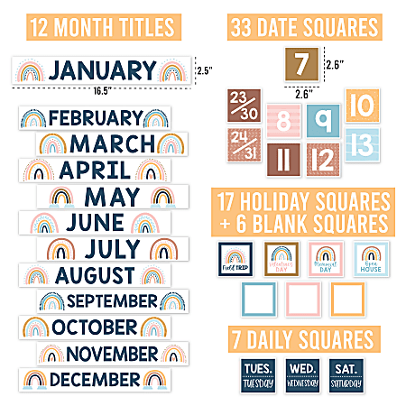 Hadley Designs Boho Circle Time Bulletin Board Calendar for Classroom ...